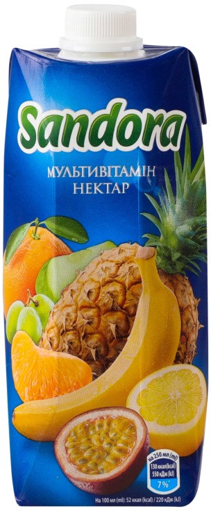 Нектар Sandora Мультивітамін 0,5 л — купити у Києві з доставкою ...